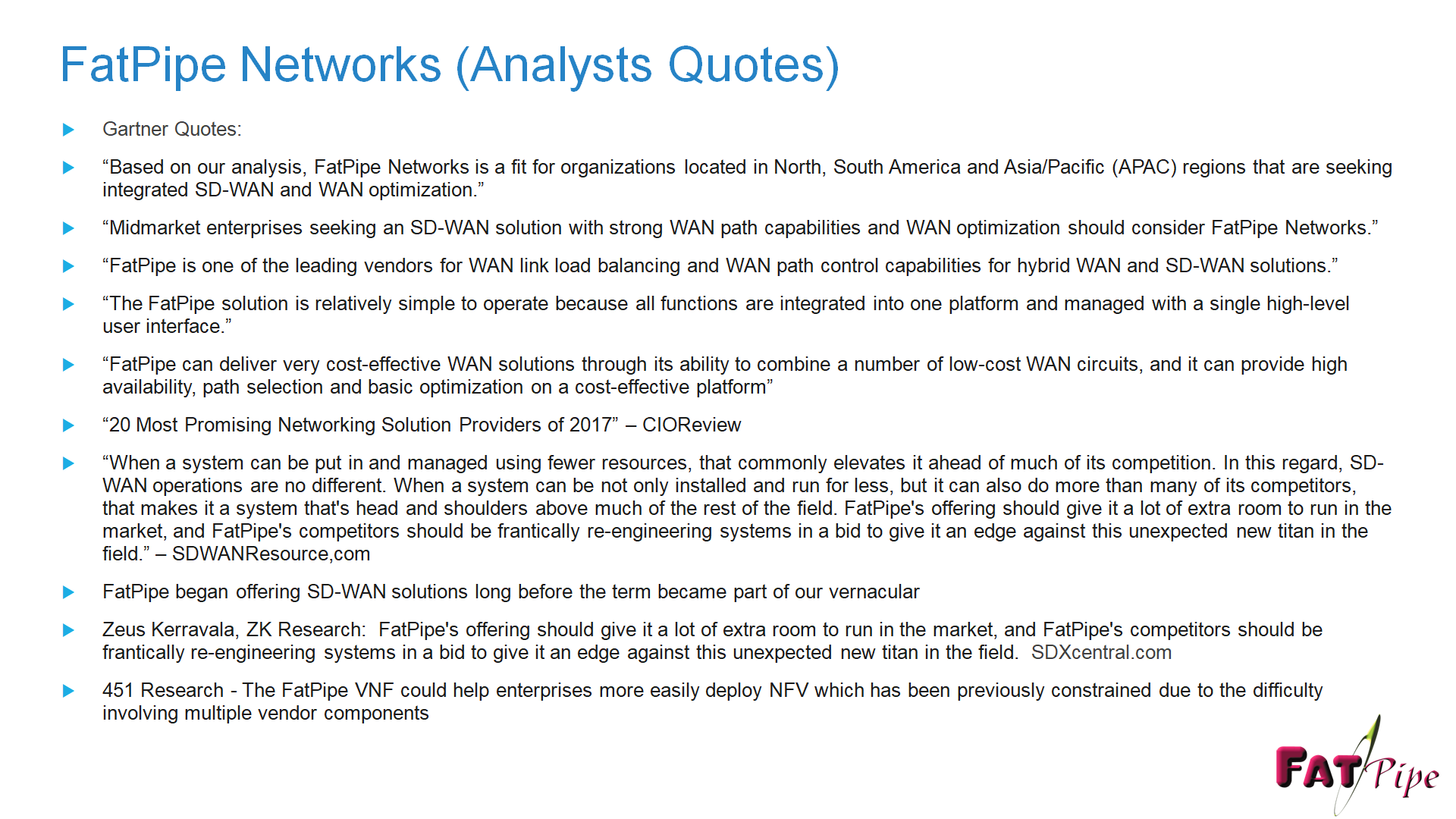 FatPipe Networks SD-WAN Presentation